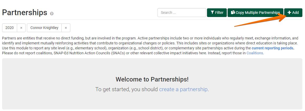 Create a Partnership – PEARS Support Documentation