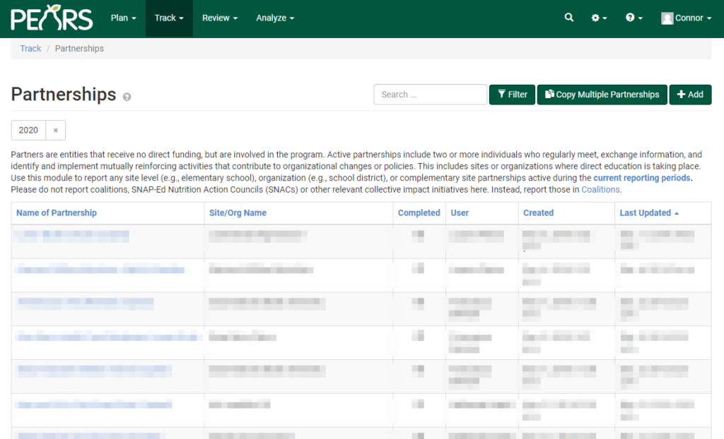 Create a Partnership – PEARS Support Documentation