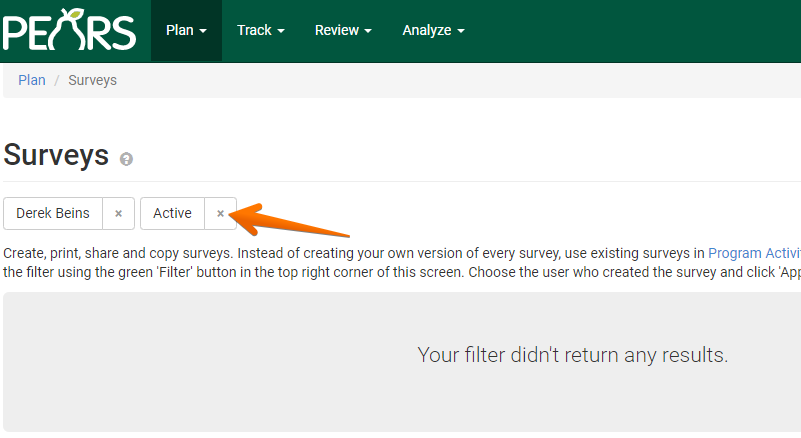Set Permissions for a Survey – PEARS Support Documentation