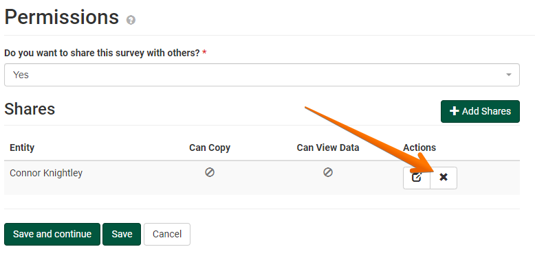 Set Permissions for a Survey – PEARS Support Documentation