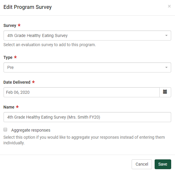 Edit an Attached Survey – PEARS Support Documentation