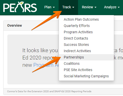 Create a Partnership – PEARS Support Documentation