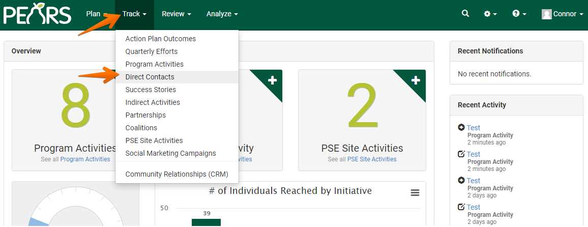 Add a New Direct Contacts Record – PEARS Support Documentation