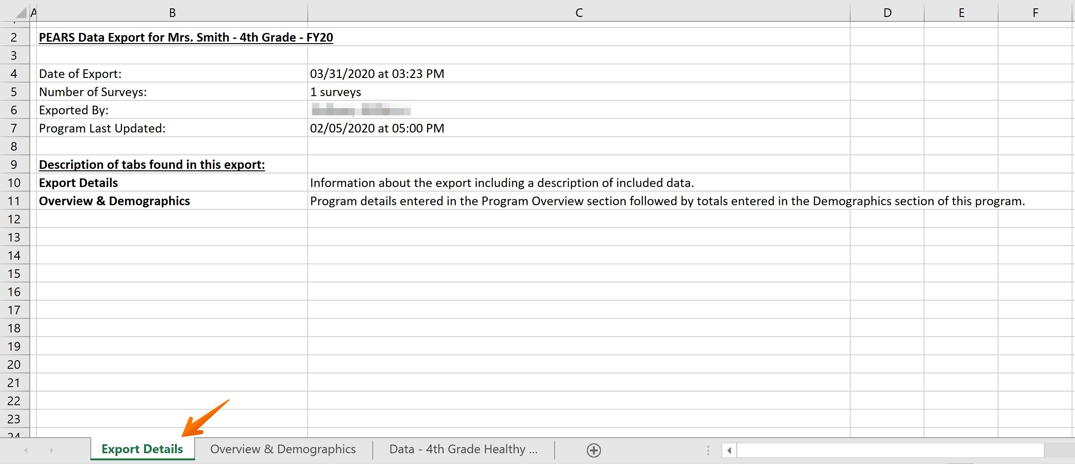 Analyze a Program Activity Excel Report – PEARS Support Documentation