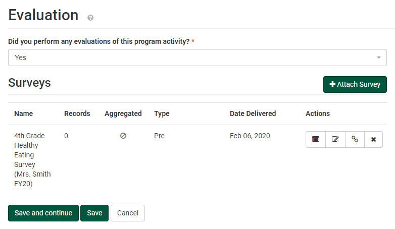 Edit an Attached Survey – PEARS Support Documentation