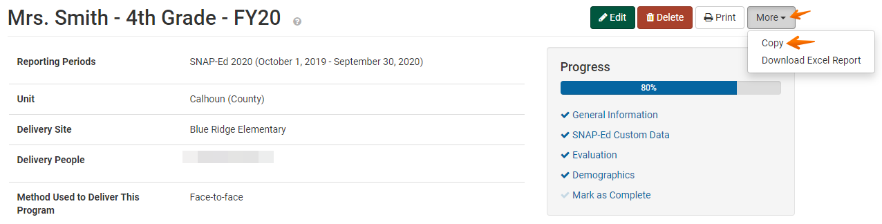 Copy a Program Activity – PEARS Support Documentation