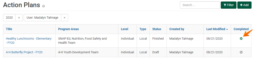 Mark an Action Plan as Complete – PEARS Support Documentation