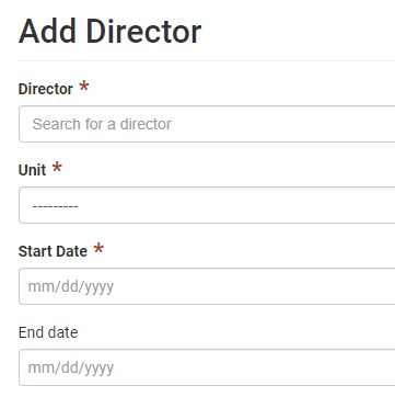 Add a Unit Director – PEARS Support Documentation