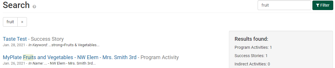Search for Data – PEARS Support Documentation
