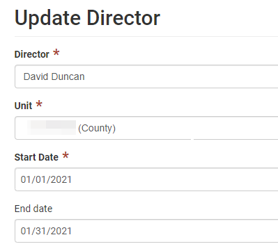 Edit a Unit Director – PEARS Support Documentation