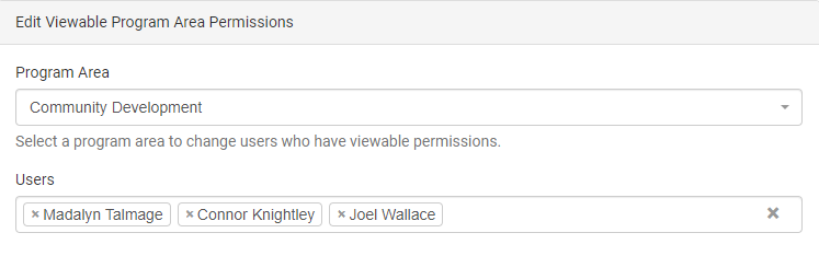 Add Viewable Program Area Permissions – PEARS Support Documentation