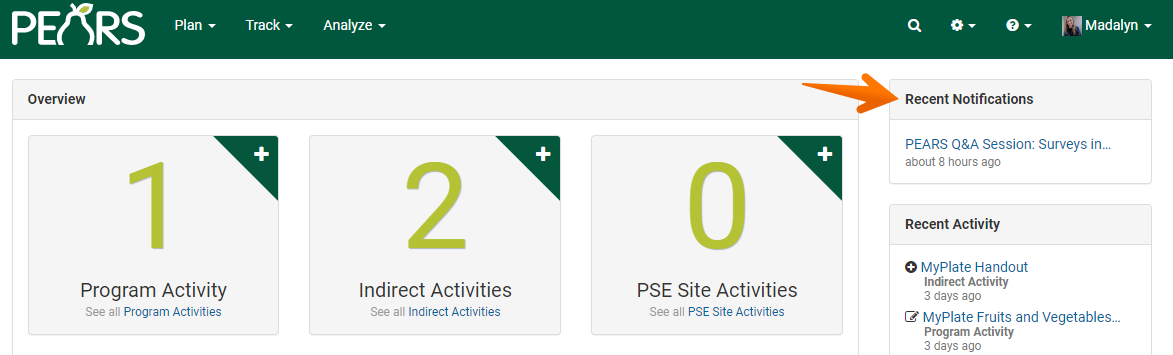 Navigate the PEARS Homepage – PEARS Support Documentation