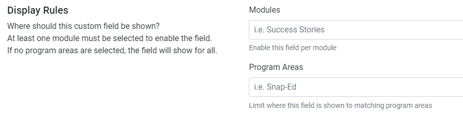Manage Custom Fields – PEARS Support Documentation