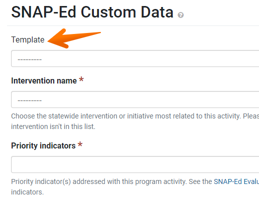 Manage SNAP-Ed Data Templates – PEARS Support Documentation