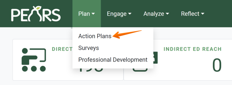 Create an Action Plan – PEARS Support Documentation